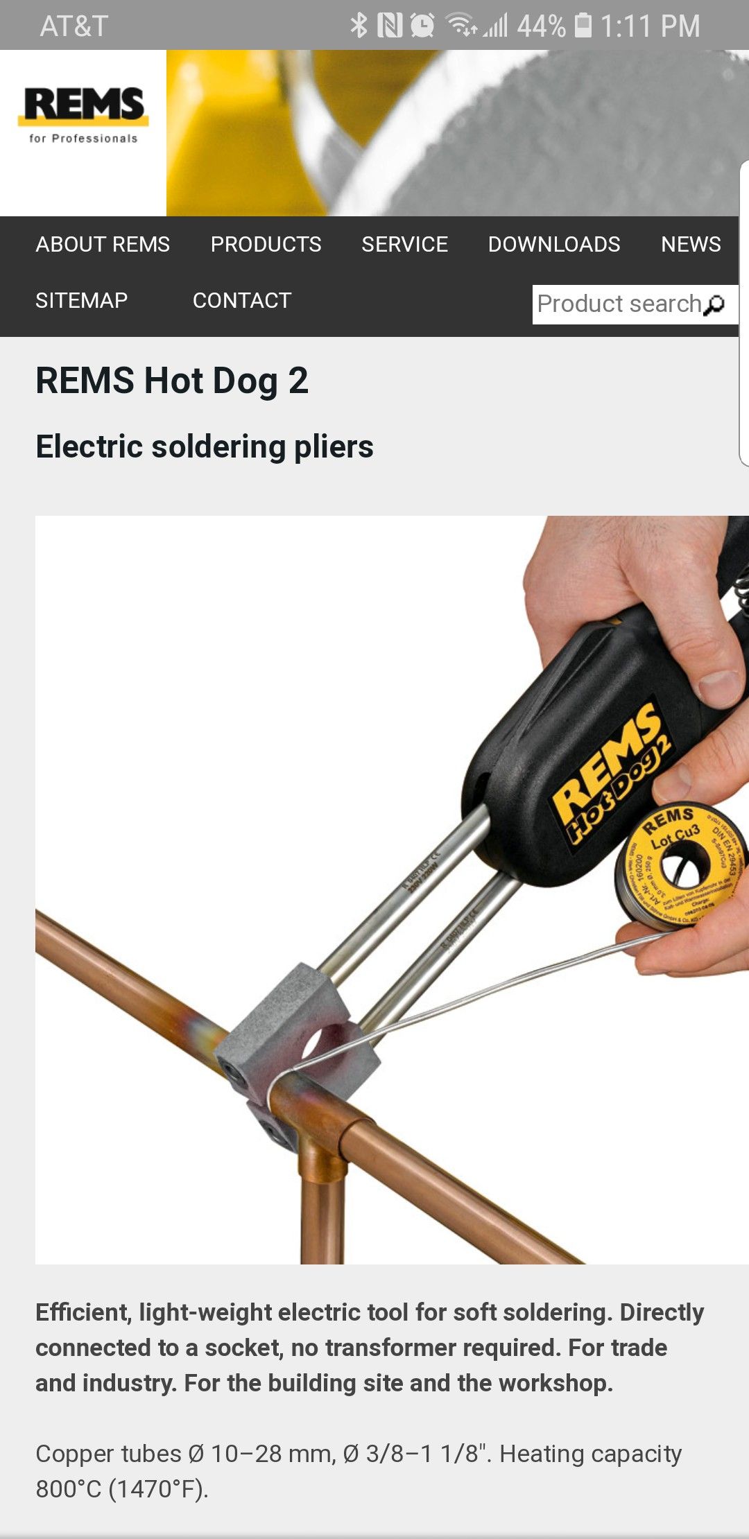 Rems Hot Dog 2 Electric Soldering Pliers, 10 - 28 mm Copper Pipes for ...