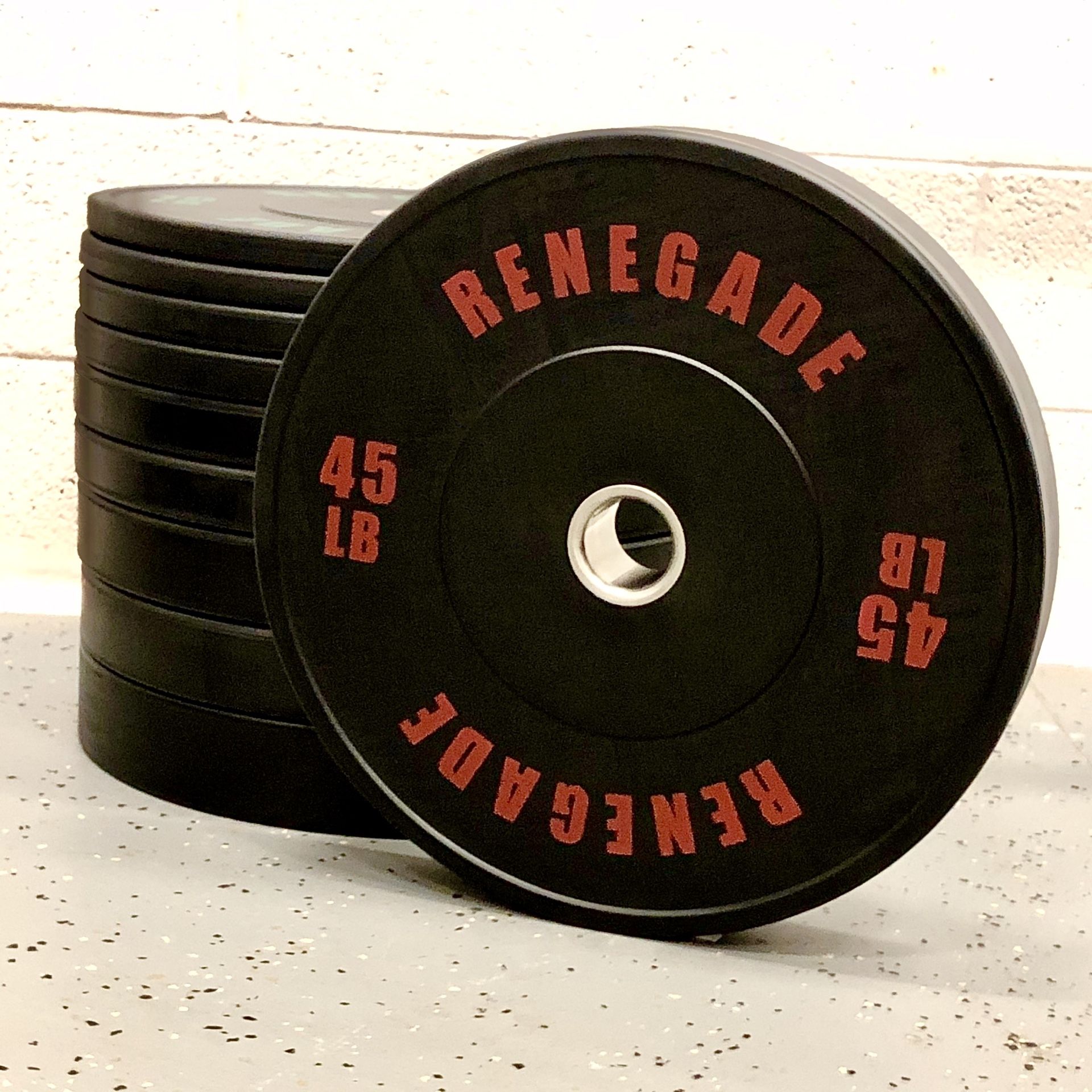 New Renegade 230 Pound Olympic Bumper Plate Set With Chrome CrossFit ...