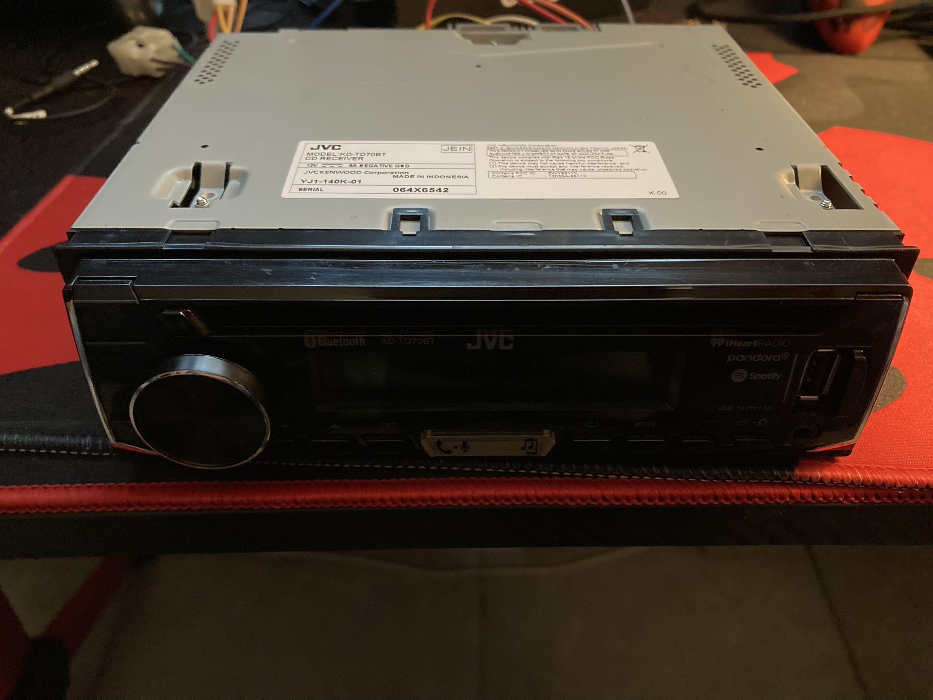 JVC KD-TD70BT Bluetooth CD Car Stereo iPhone Android Pandora MP3 AM FM USB Aux for Sale in San ...