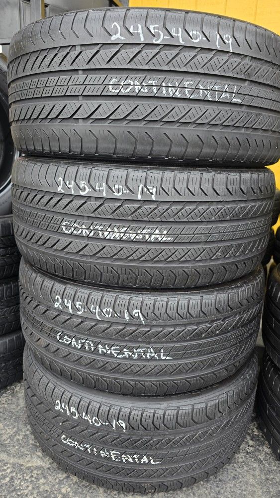 4 USED TIRES 245/40/19 Continental Pro Contact GX SSR w/80% Thread All ...