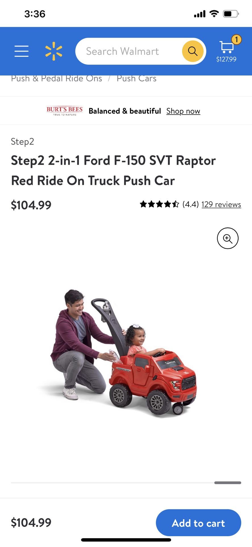 Step2 Ford F-150 SVT Raptor Red Ride On Truck Push Car for Sale in ...