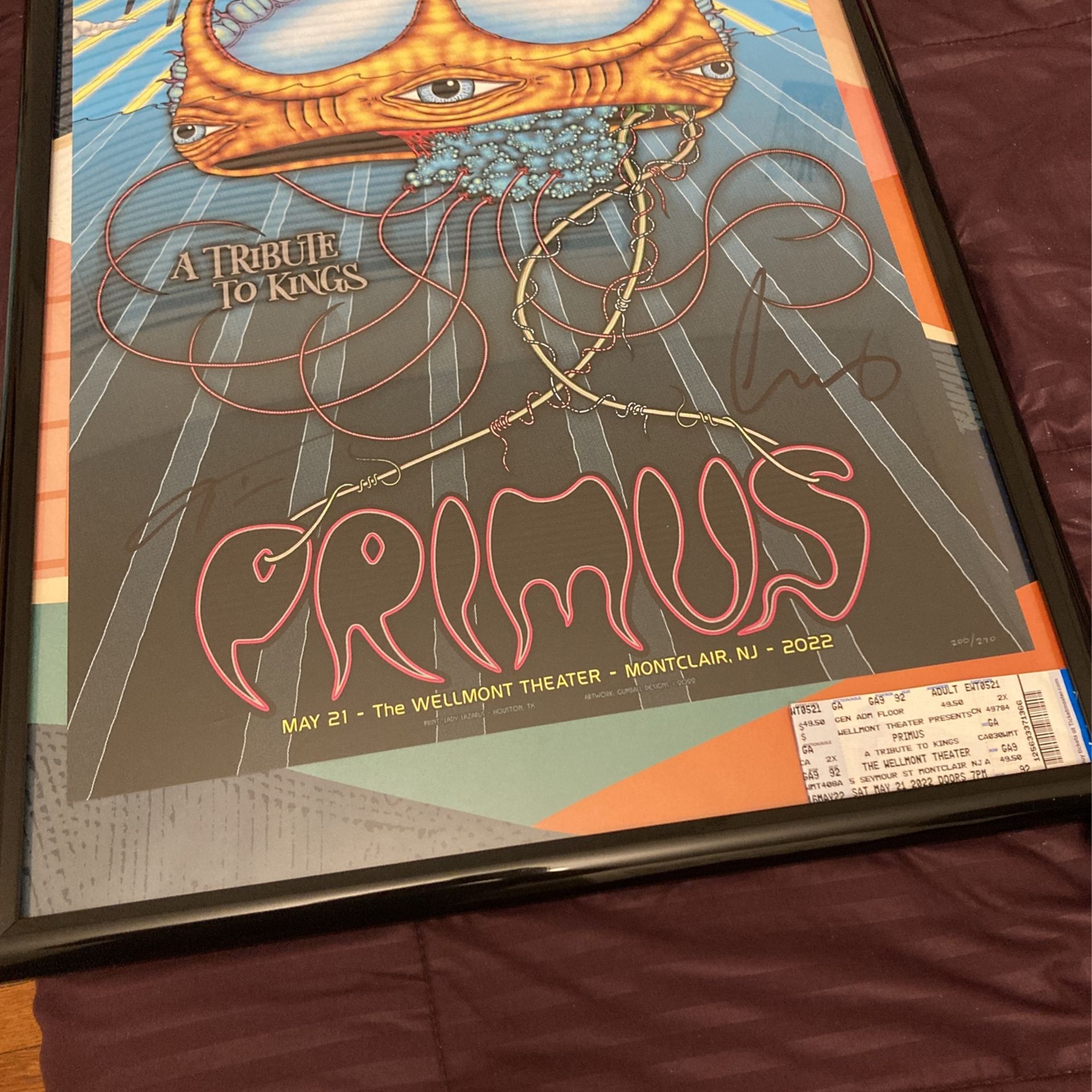 Primus Autographed poster With Ticket Stub AND Frame Included for Sale ...