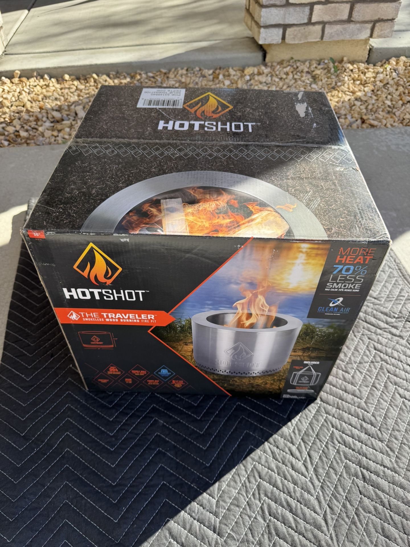 Hot Shot Traveler Portable Low Smoke 15 in. Round Wood-Burning Fire Pit ...