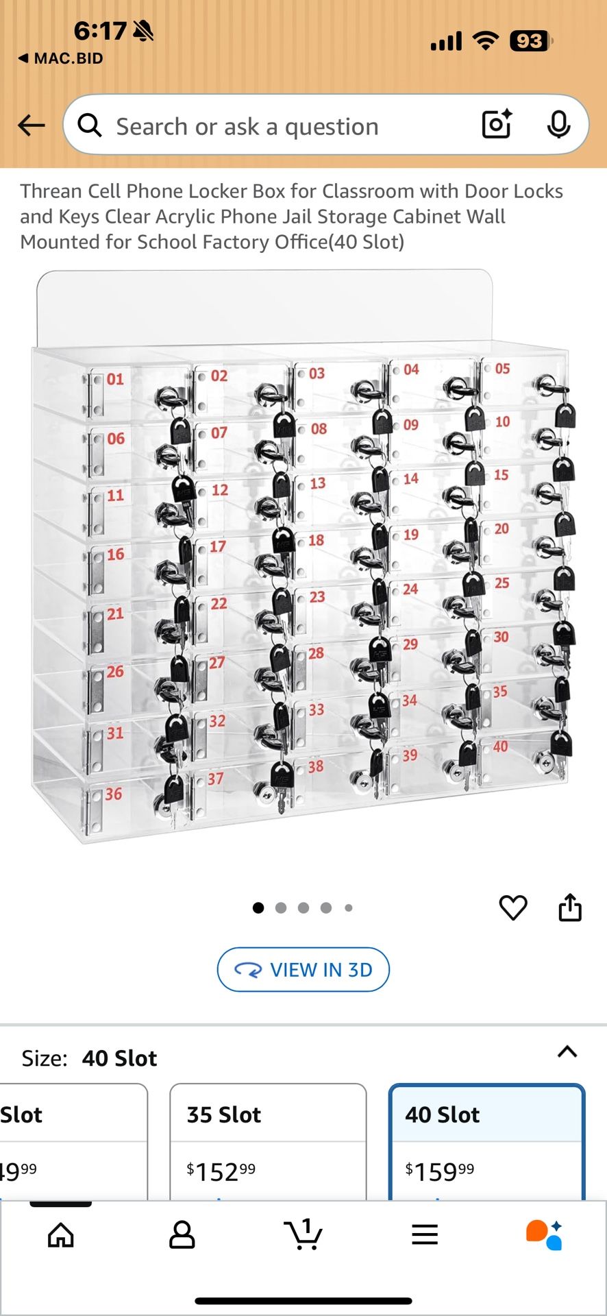 Threan Cell Phone Locker Box for Classroom with Door Locks and Keys ...