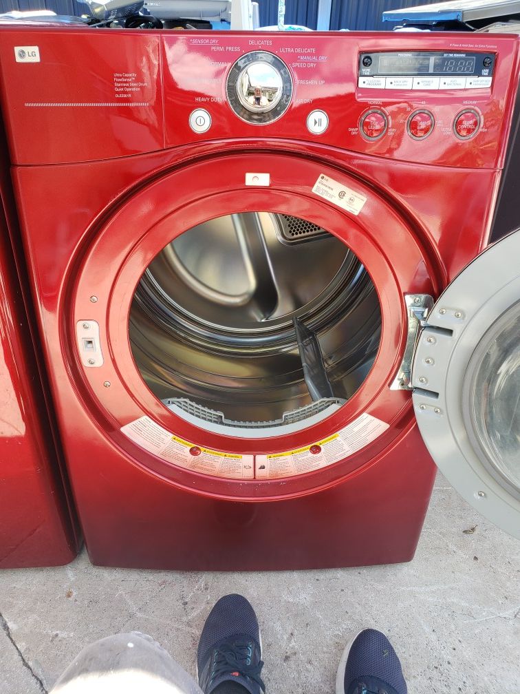 LG RED WASHER AND ELECTRIC DRYER SUPERCAPACITY for Sale in Hialeah, FL ...