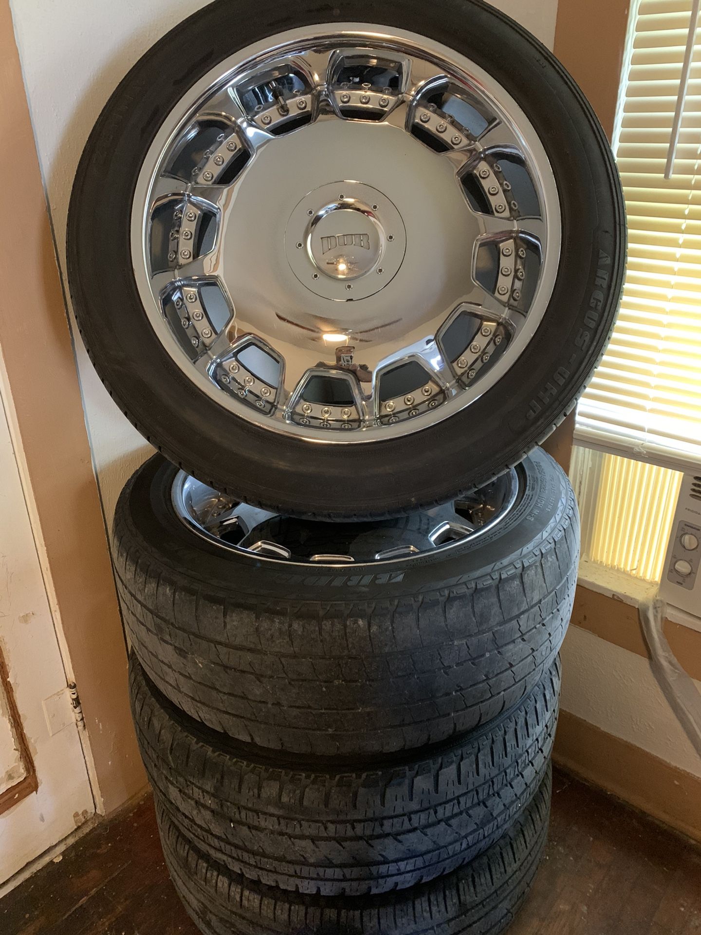 22’ inch DUB rims w/tires, plus 4 extra tires for Sale in Fort Worth ...