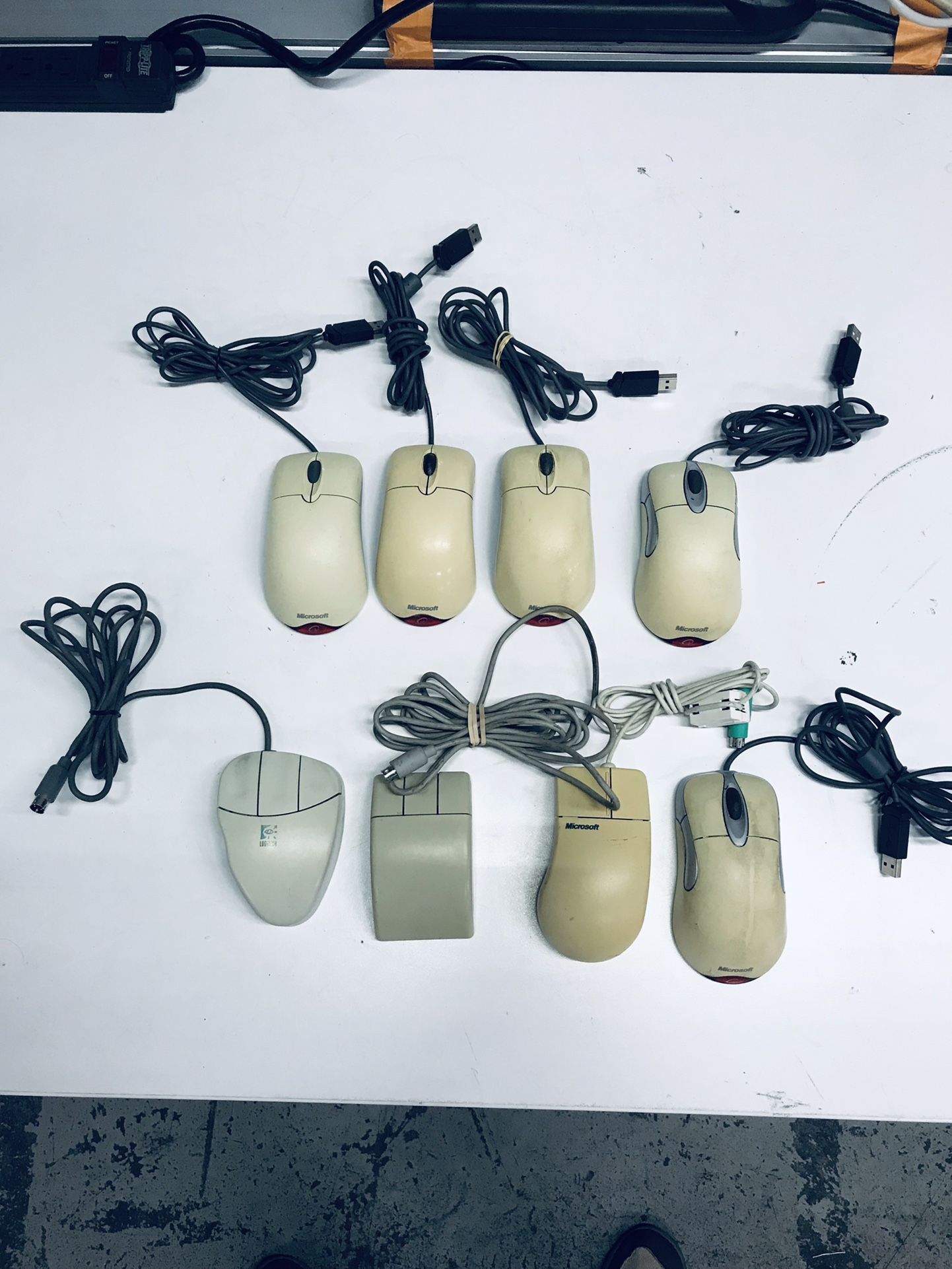 Lot Of 8 Microsoft Intelli mouse Optical 1.1A 2.2A Gaming Mouses Plus ...
