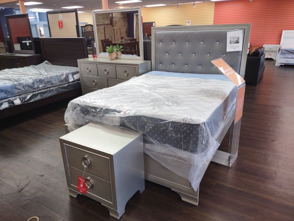 STERLING SILVER BEDROOM SET Furniture