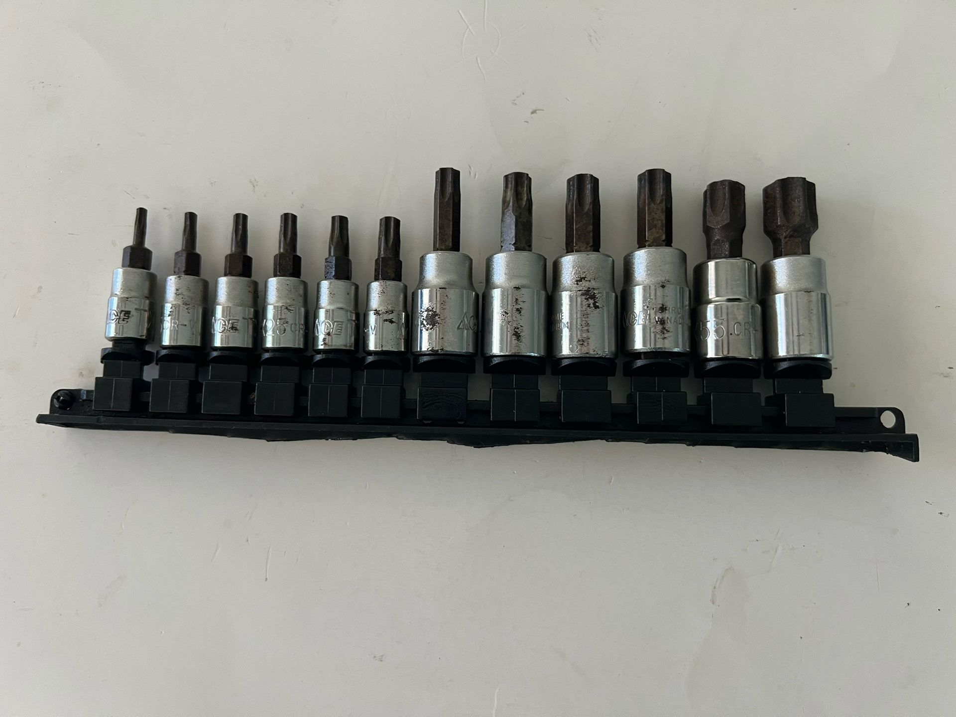 12 PC ACE Torx Star Male Bit Socket Set 3/8" & 1/4" Drive for Sale in ...