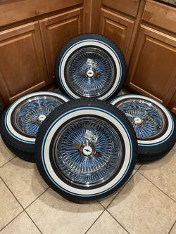14x7s Custom Baby Blue Spokes W Custom V STYLE Tyres for Sale in Tucson ...