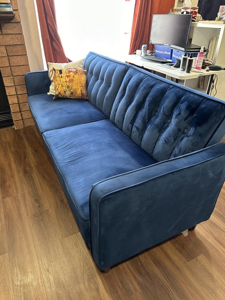 DHP Pin Tufted Transitional Futon, Blue Velvet for Sale in Guadalupe ...