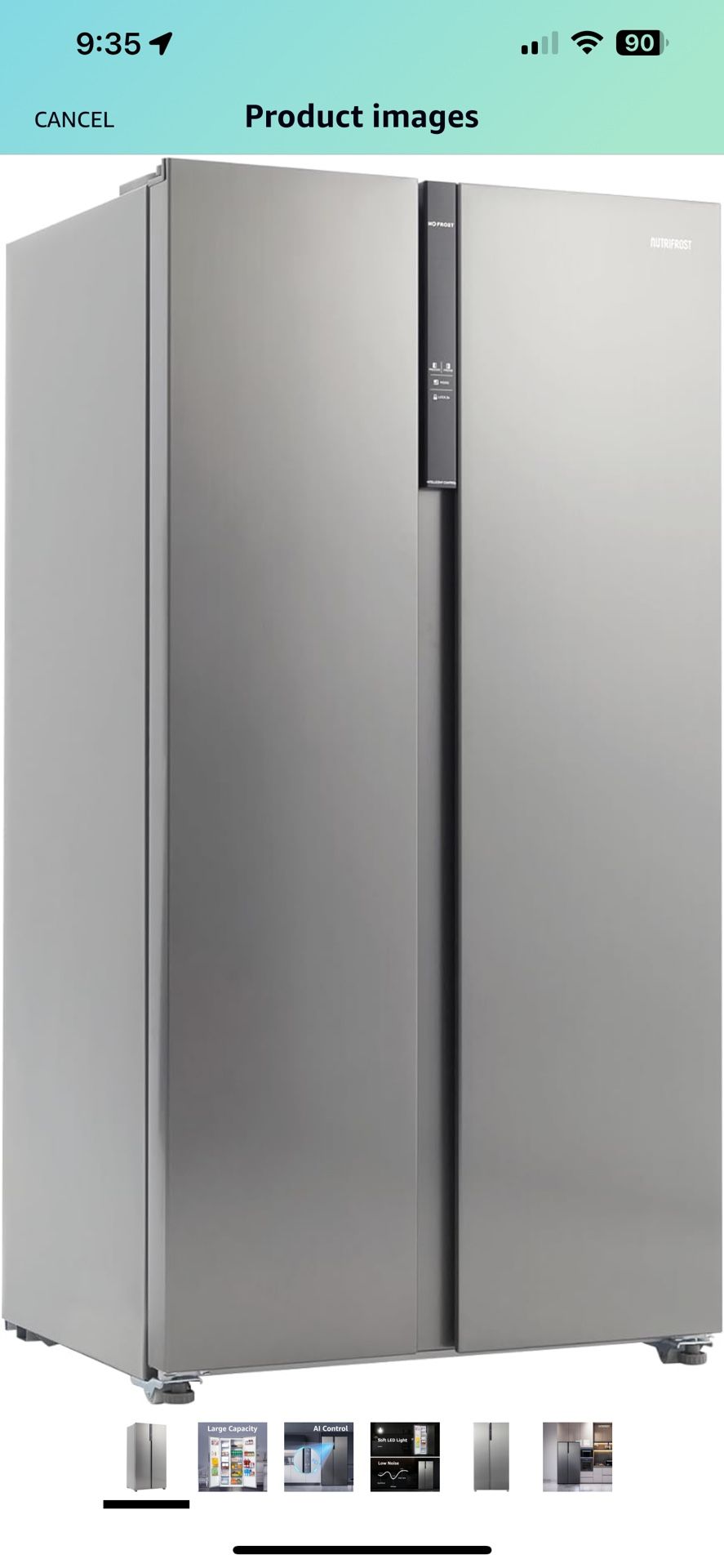 2 Door Full Size Refrigerator for Kitchen Office Commercial LED Display ...