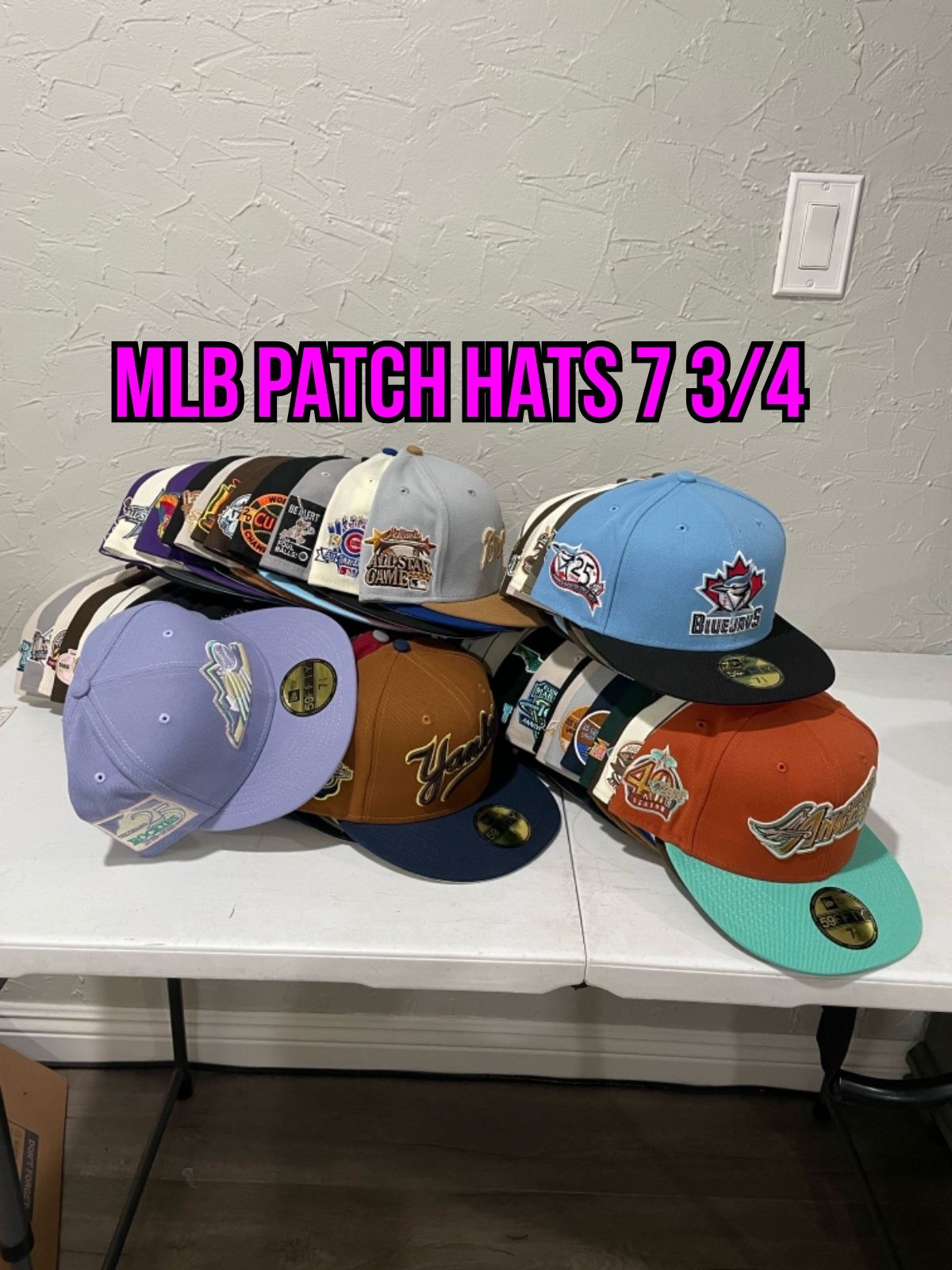 MLB New Era Patch UV 59fifty Fitted Hats Size 7 3/4 Many Teams To ...