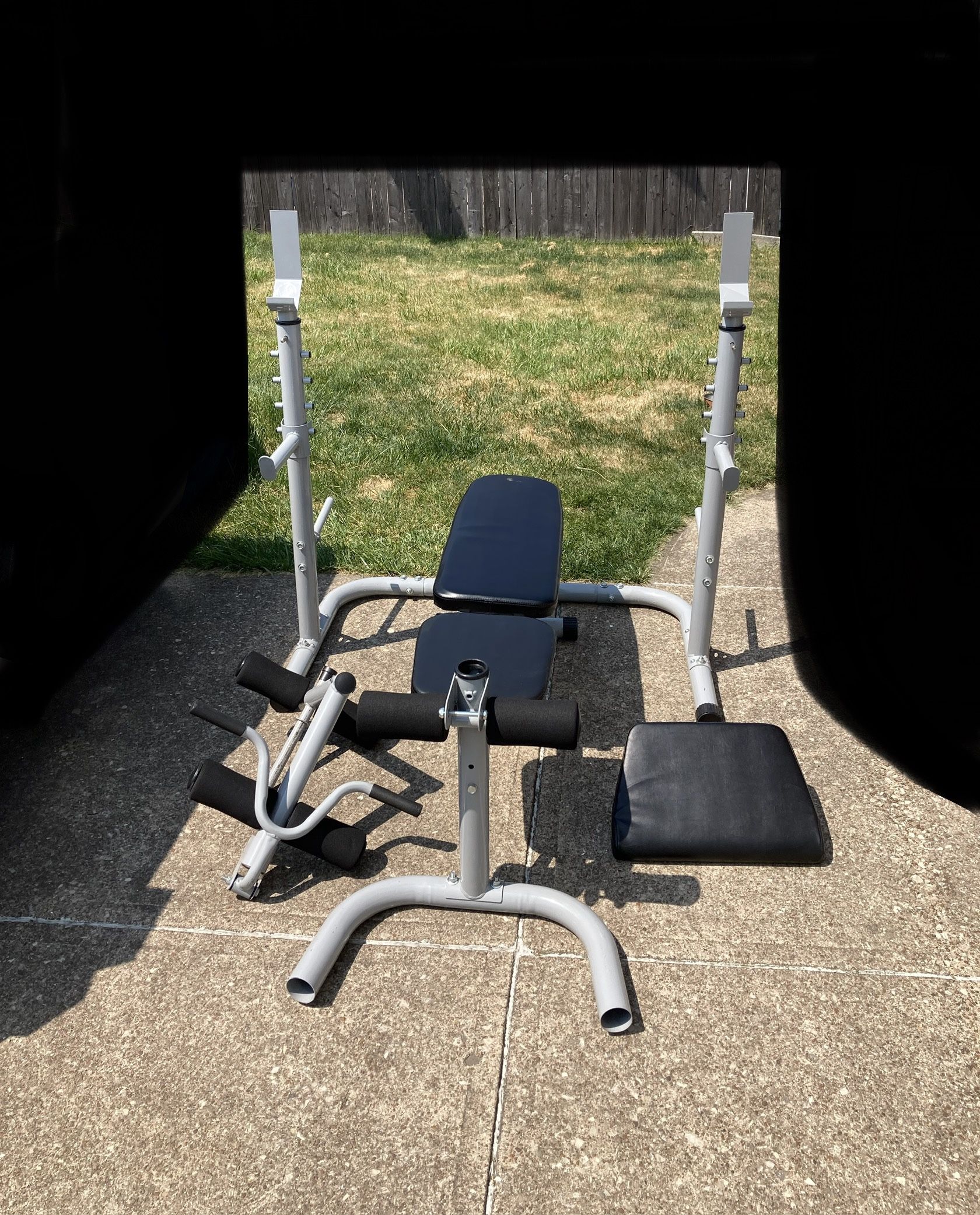 Weight Bench Press + Squat Rack for Olympic 2” barbell weights ...