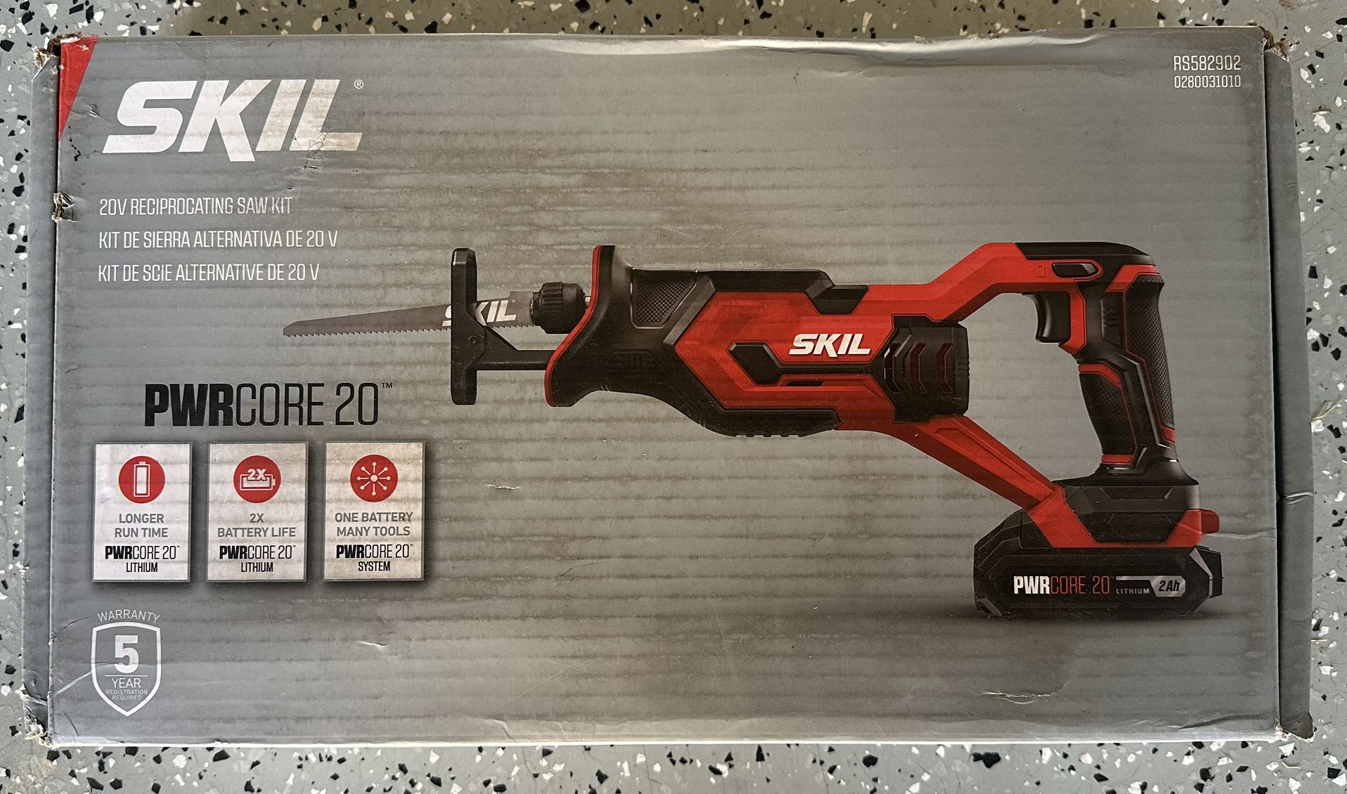 SKIL 20V Compact Reciprocating Saw Includes 2.0Ah PWR CORE 20 Lithium ...