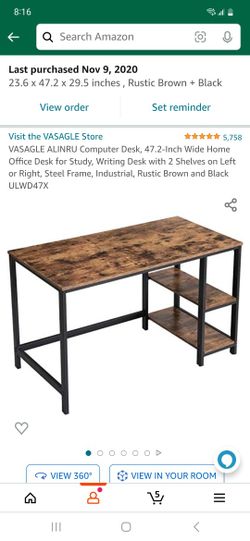 Computer Desk 47.2 Inch Wide Home Office Desk for Study Writing Desk with 2 Shelves for Sale in Scottsdale AZ OfferUp