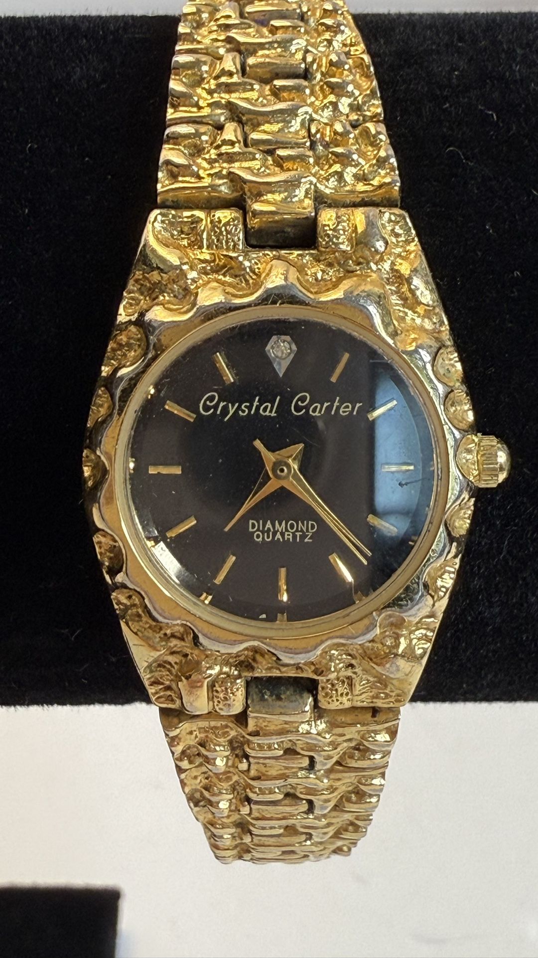 Vintage Crystal Carter Gold Tone Women’s Watch Diamond Quartz 3ATM for ...