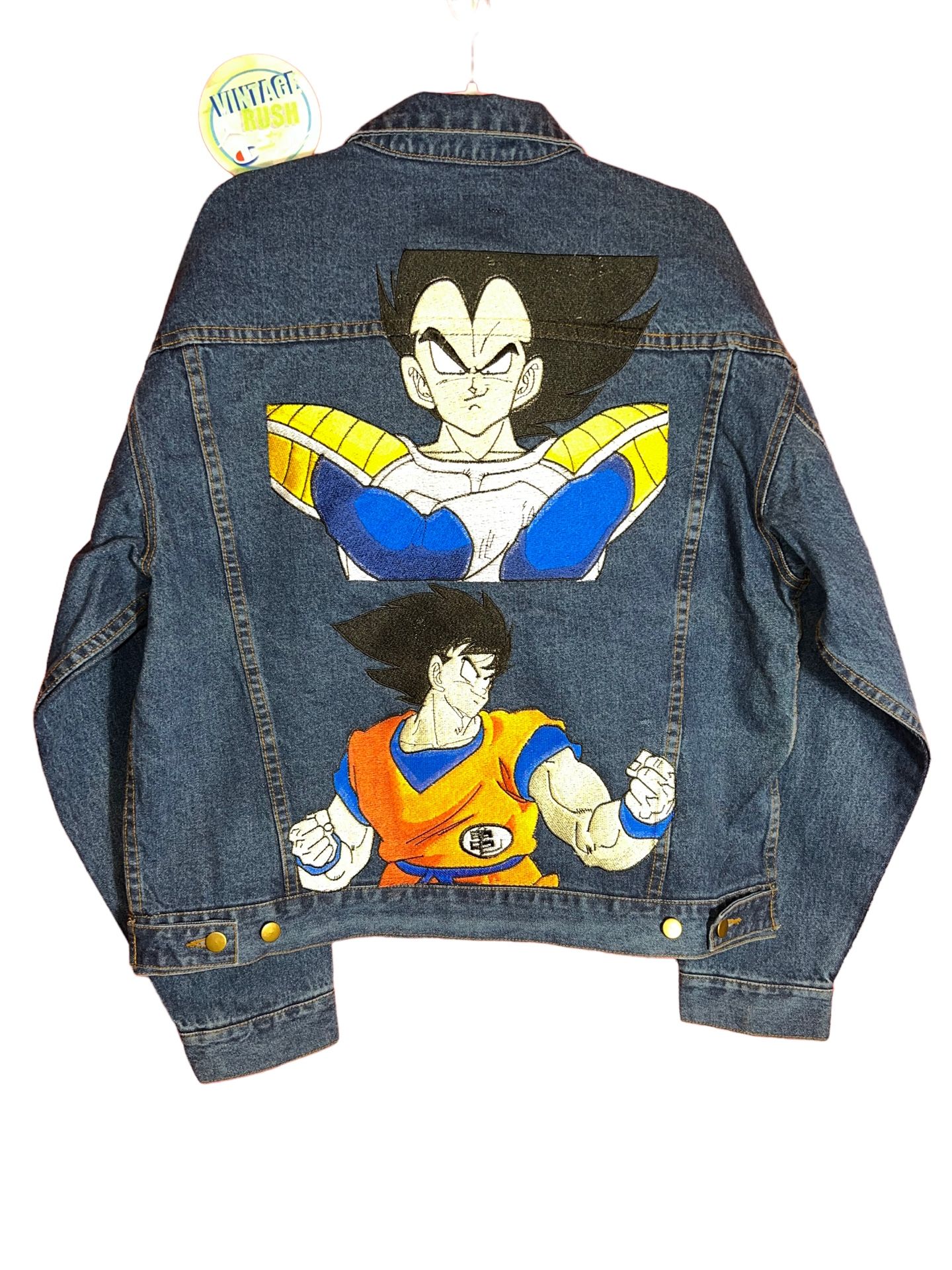 Vintage denim dragonball z goku vs vegeta jacket fully embroidered for ...