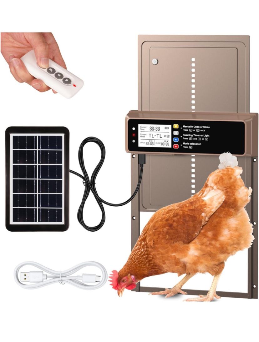 Automatic Chicken Coop Door Solar Powered with LCD Display for Sale in ...