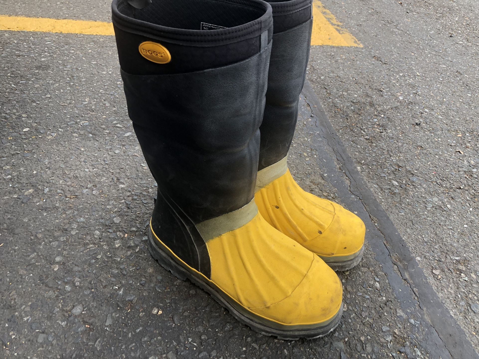 Bogs Journeyman 52426-001 Mens Black Yellow Rubber/Nylon Forge Steel ...