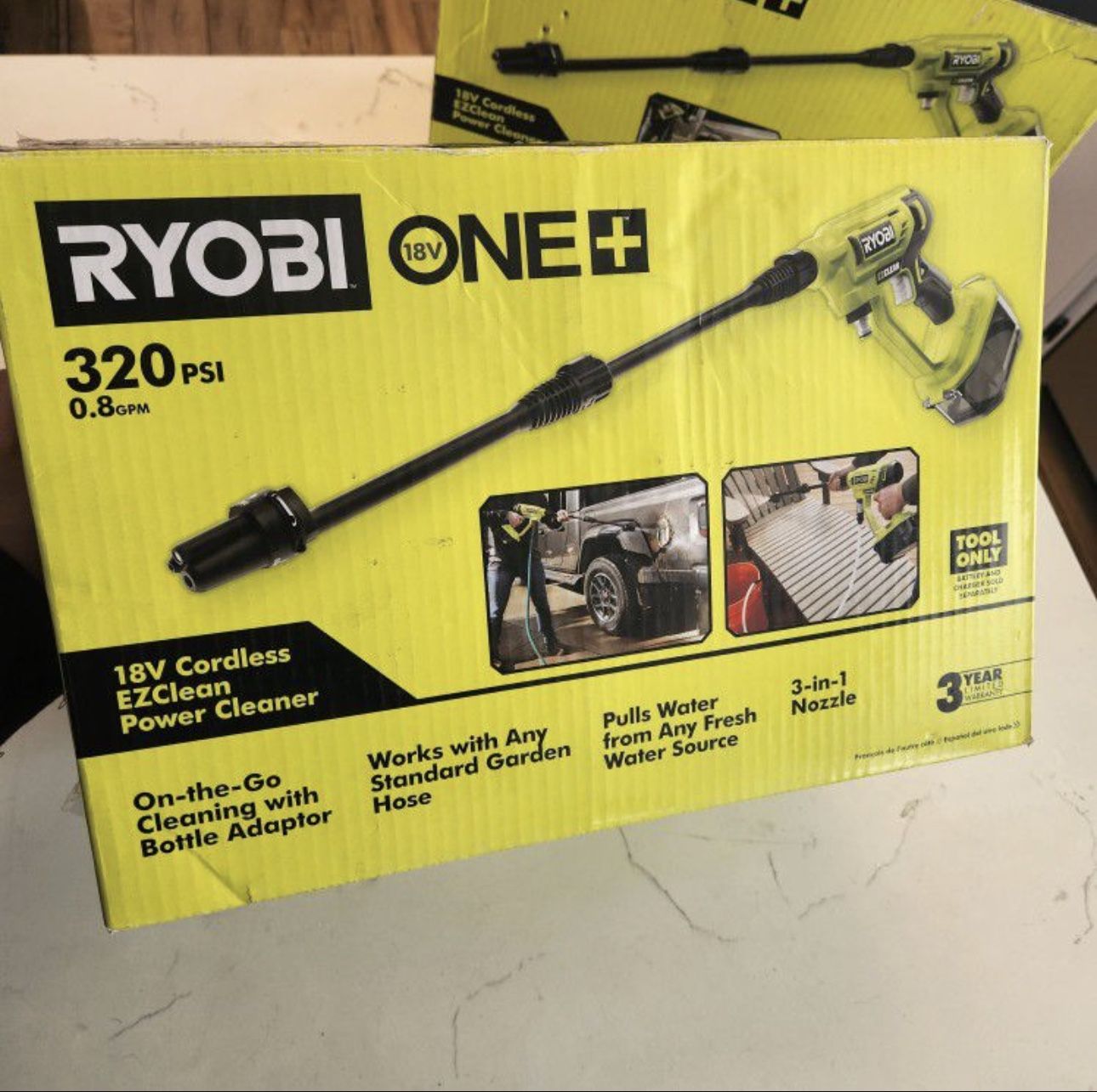 RYOBI ONE+ 18V EZClean 320 PSI 0.8 GPM Cordless Battery Cold Water ...