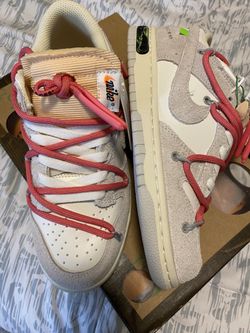 Nike Dunk Low Off-White Lot 17 Grey/Fuchsia Crisscross Laces Nike Dunk Low Off-White Lot 17 Grey/Fuchsia Crisscross Laces