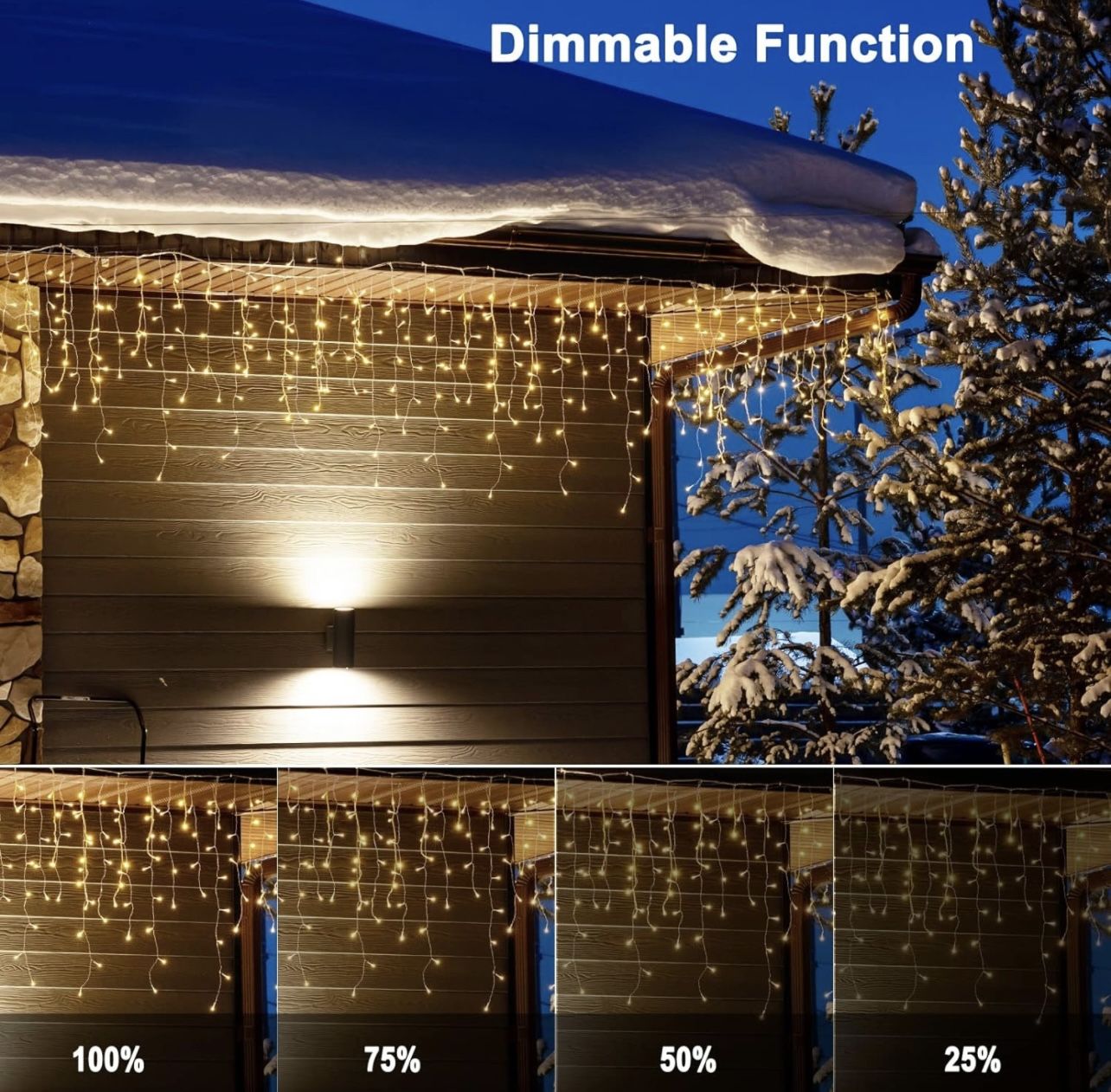 Brightown Christmas Icicle Lights Outdoor, 66 Feet for Sale in Santa Fe ...
