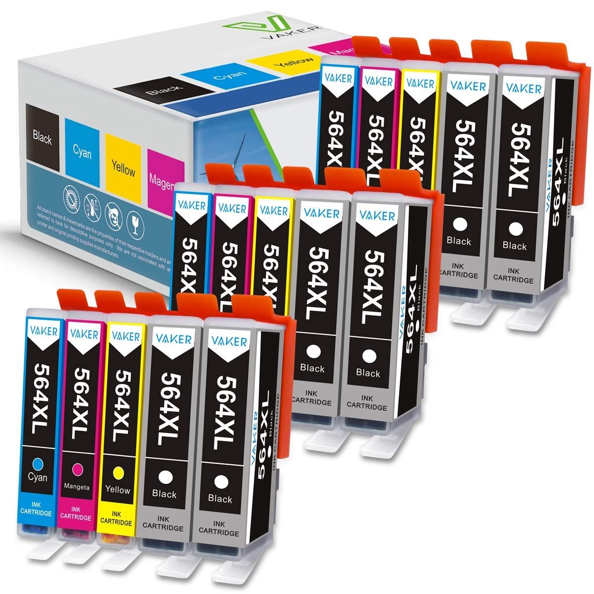 VAKER 564 Ink Cartridges Replacement for HP 564 564 XL Compatible with ...