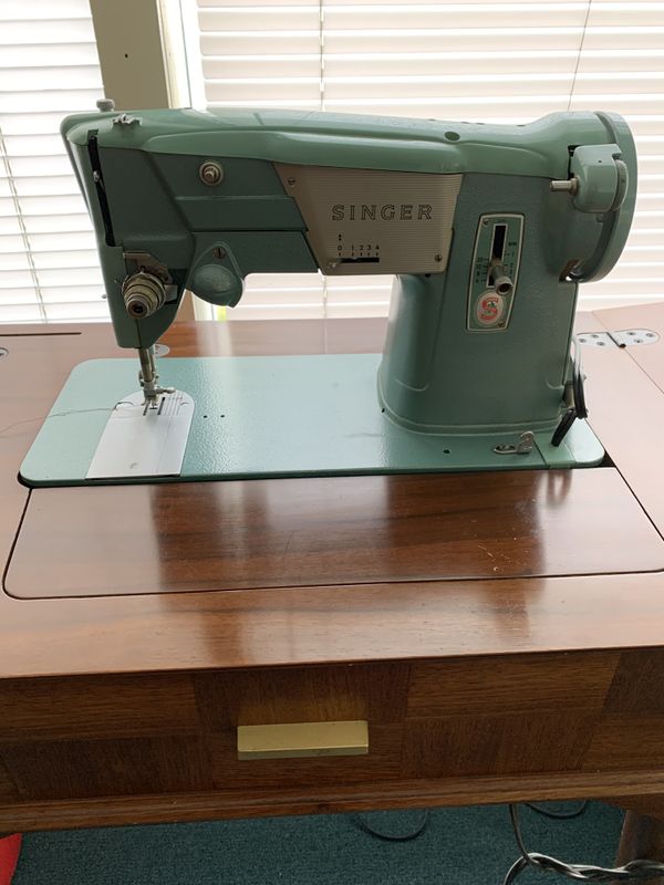 60s Singer 13608M Heavy Duty Sewing Machine in Wood Cabinet for Sale in ...
