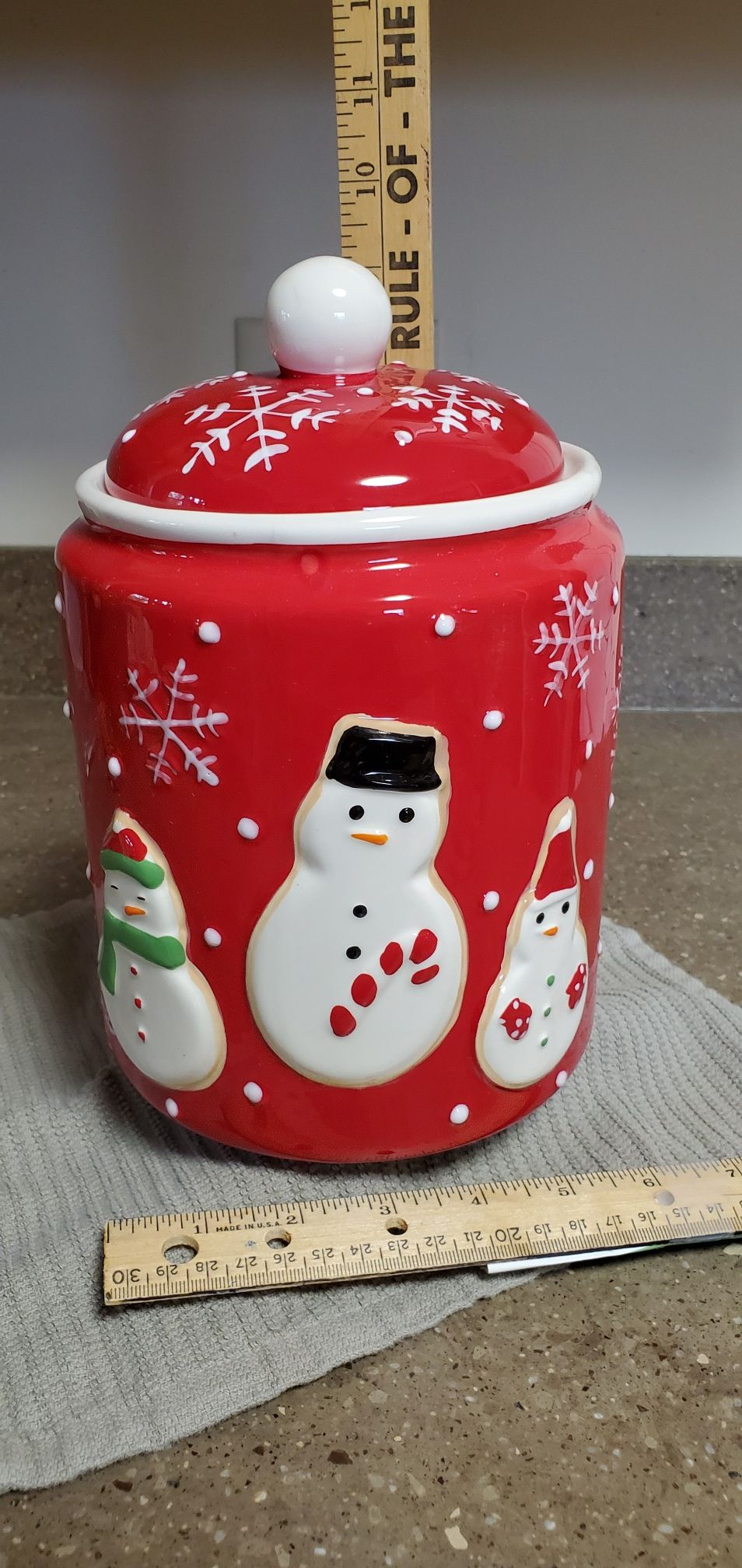 Hallmark Red Snowman Cookie Jar Christmas Xmas Holiday for Sale in ...
