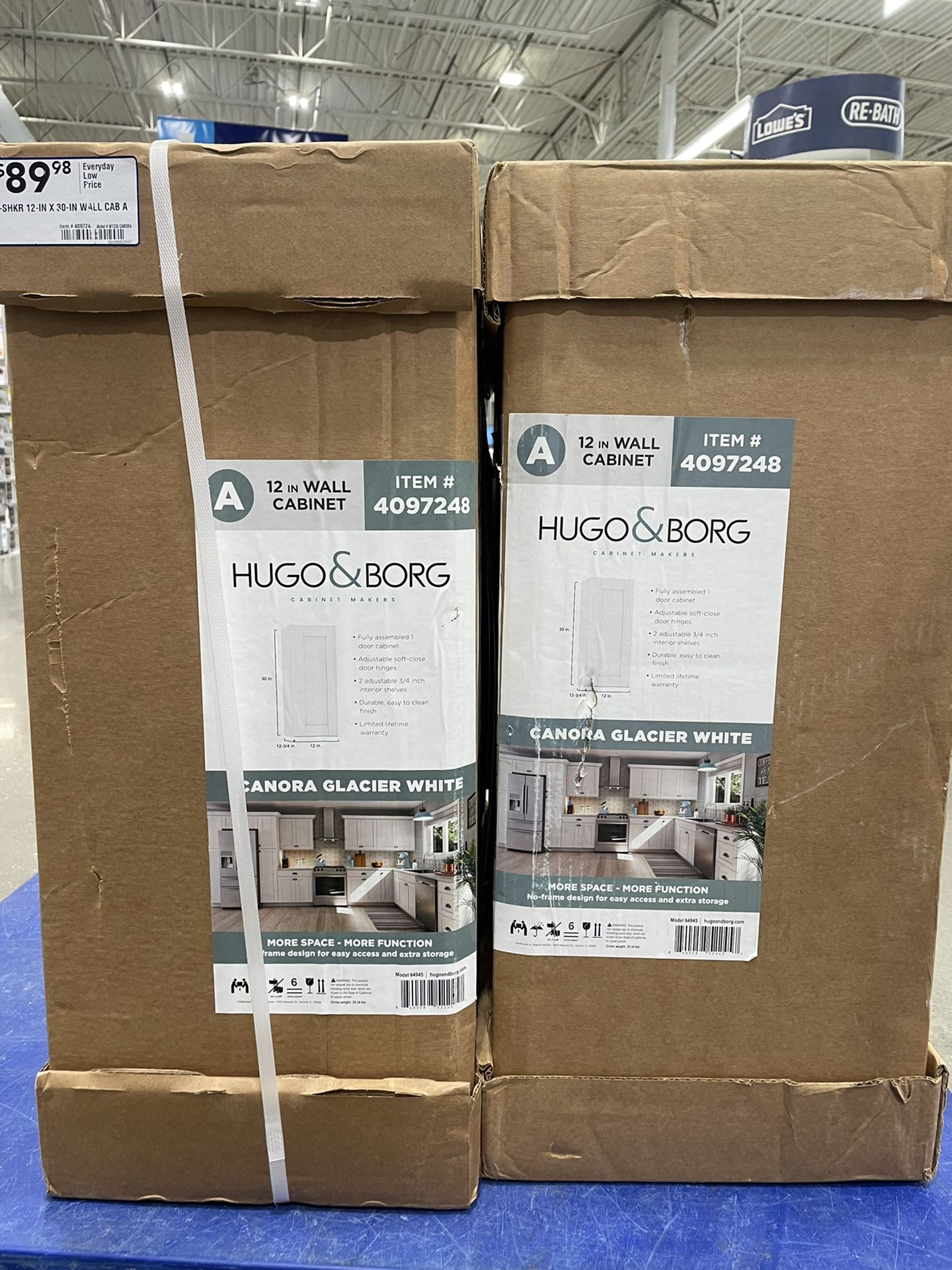 Hugo&Borg Canora 12-in W x 30-in H x 12.75-in D Canora White Door Wall ...