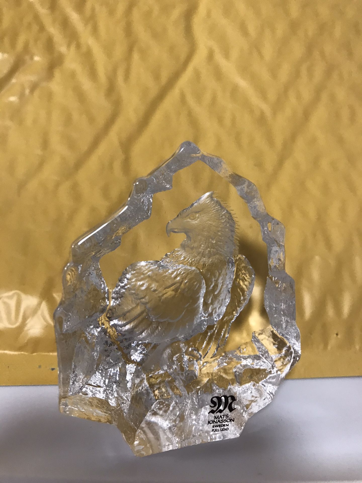 Full Lead Crystal Eagle By Mats Jonásson Fine Details Solid Crystal