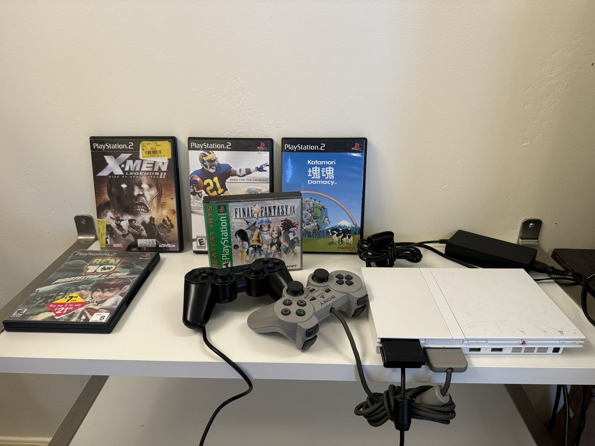 White PlayStation 2 Slim PS2 Rare Final Fantasy IX 5 Games Two ...