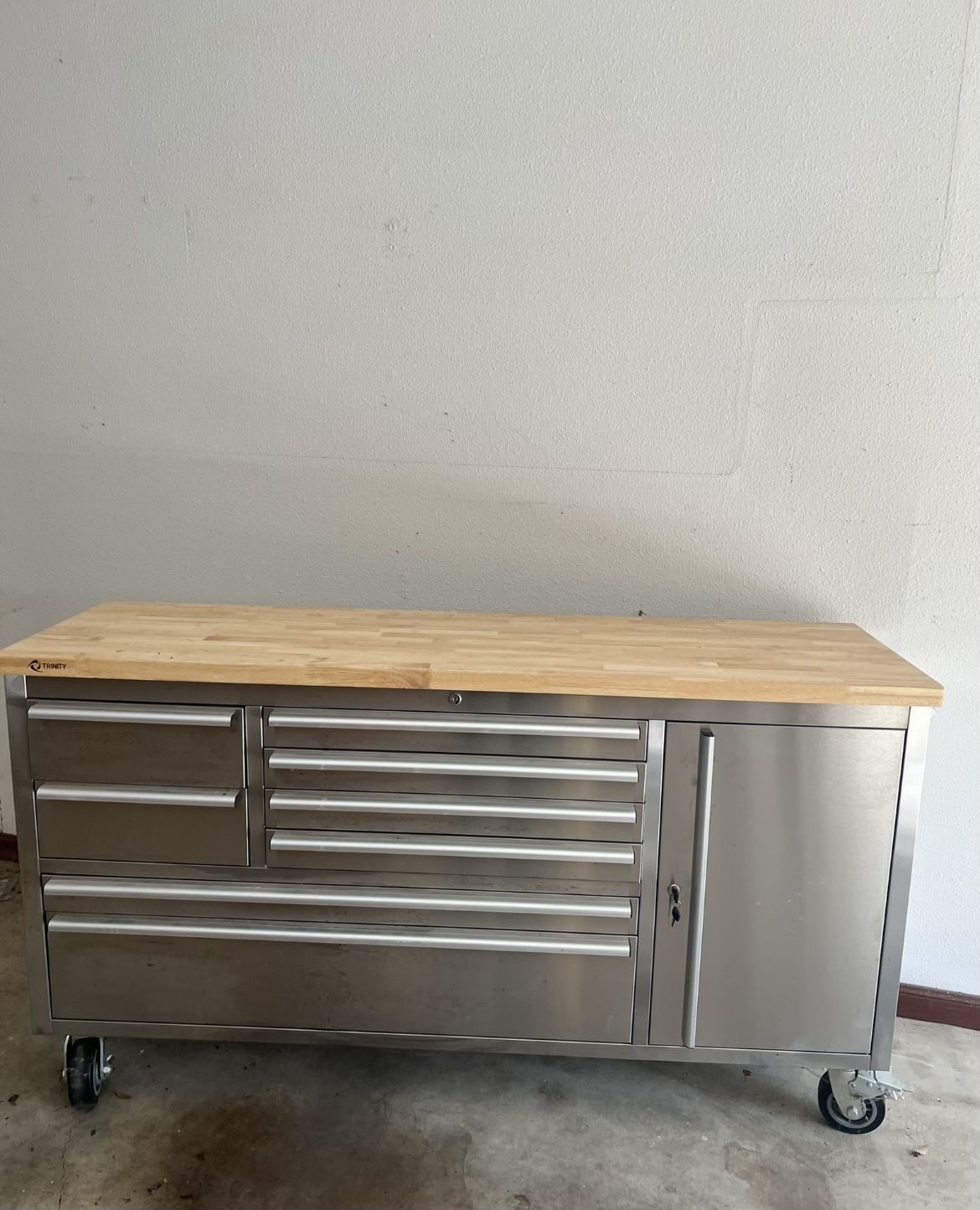 Trinity 66’’ Stainless Steel Rolling Workbench for Sale in San Antonio ...