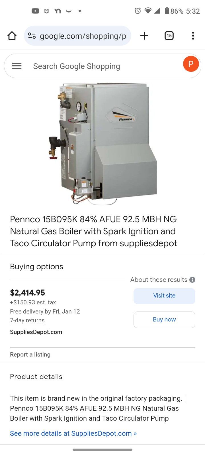 Pennco Hot Water Boiler for Sale in Chicago, IL - OfferUp