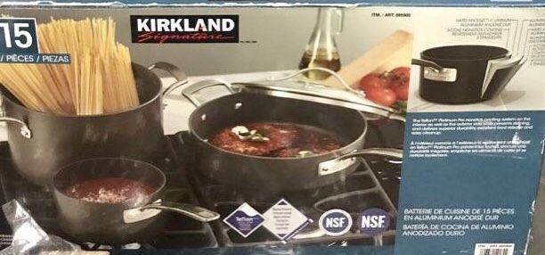 Kirkland Signature 15-Piece Hard Anodized Cookware Set for Sale in Los ...
