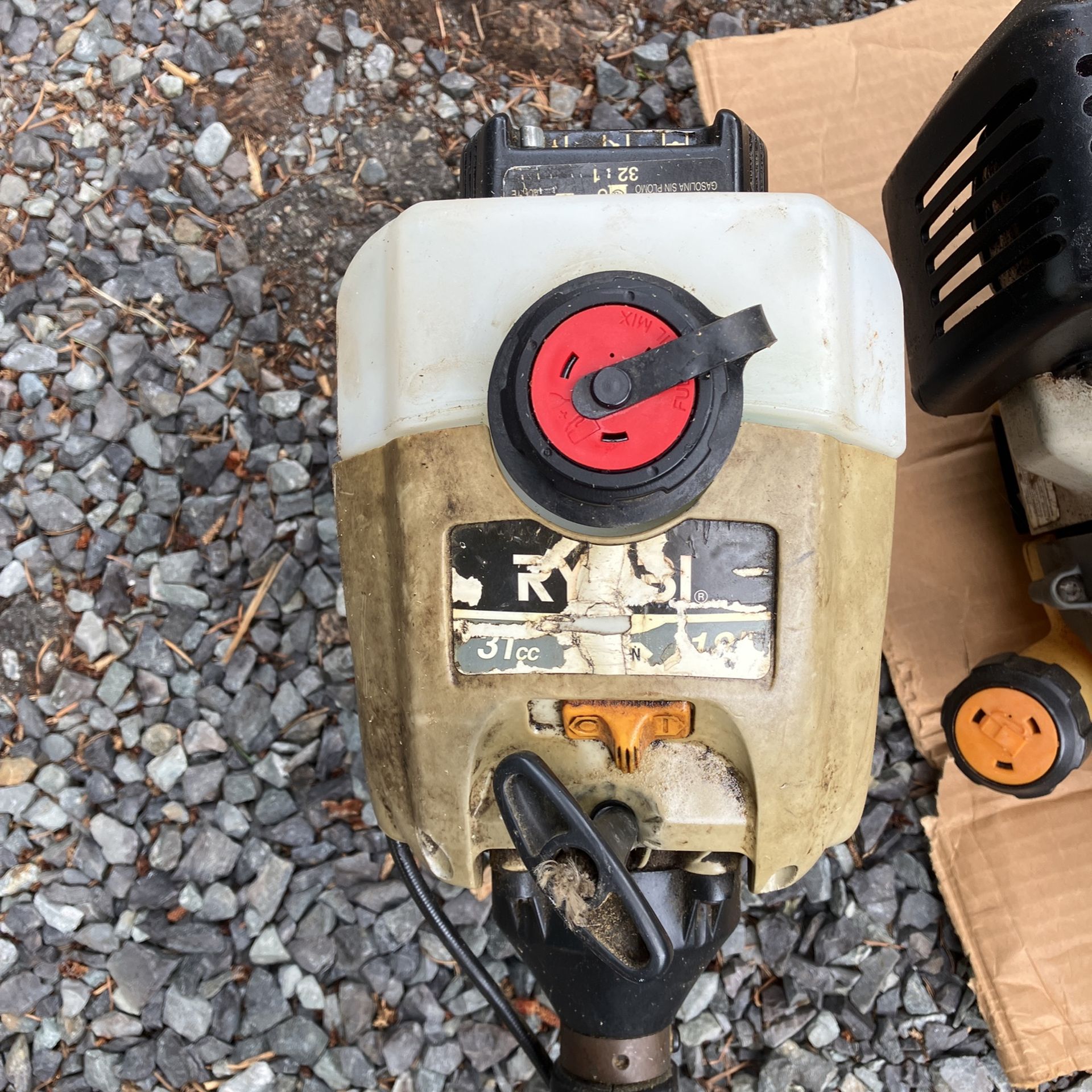 Two Ryobi Power Heads Attachment Capable String Trimmer Weed Whacker ...