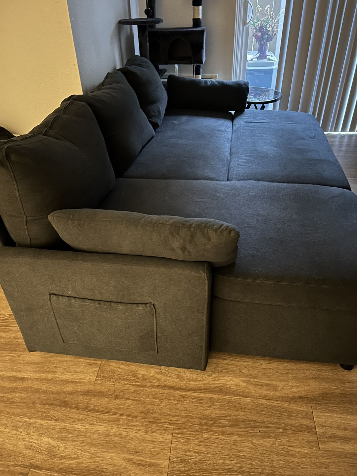 Couch with Storage & Pull Out Bed No Assembly Required for Sale in ...