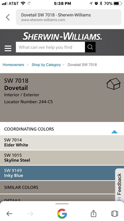 Sherwin Williams Dovetail 7018