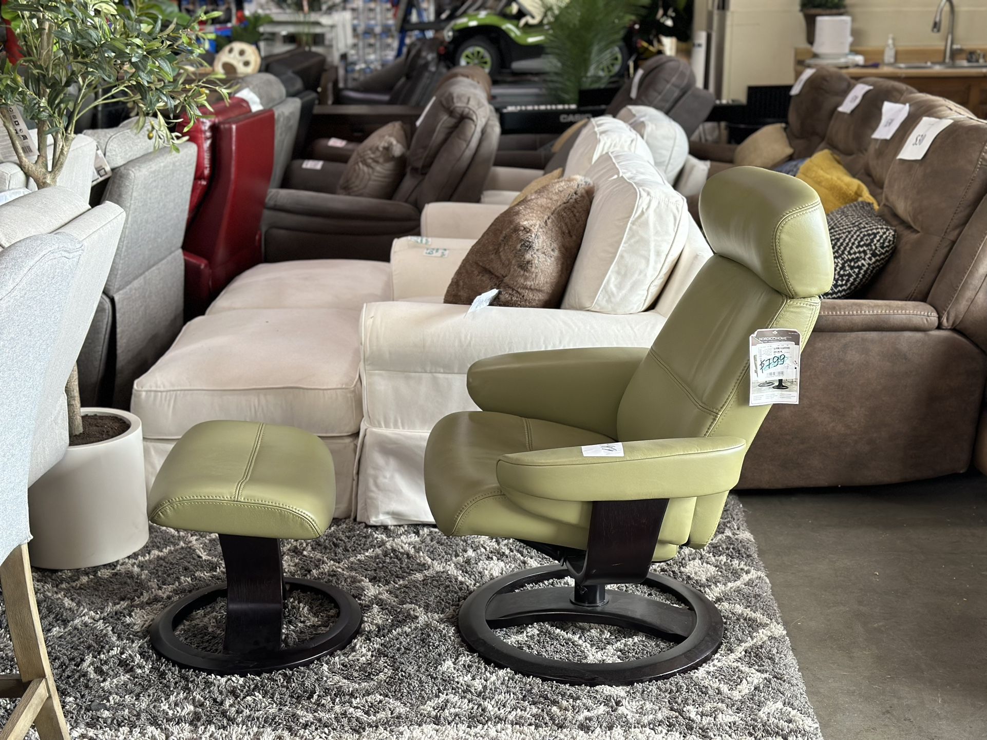 Oslo Leather Recliner Ottoman COSTCO for Sale in Los Angeles CA OfferUp
