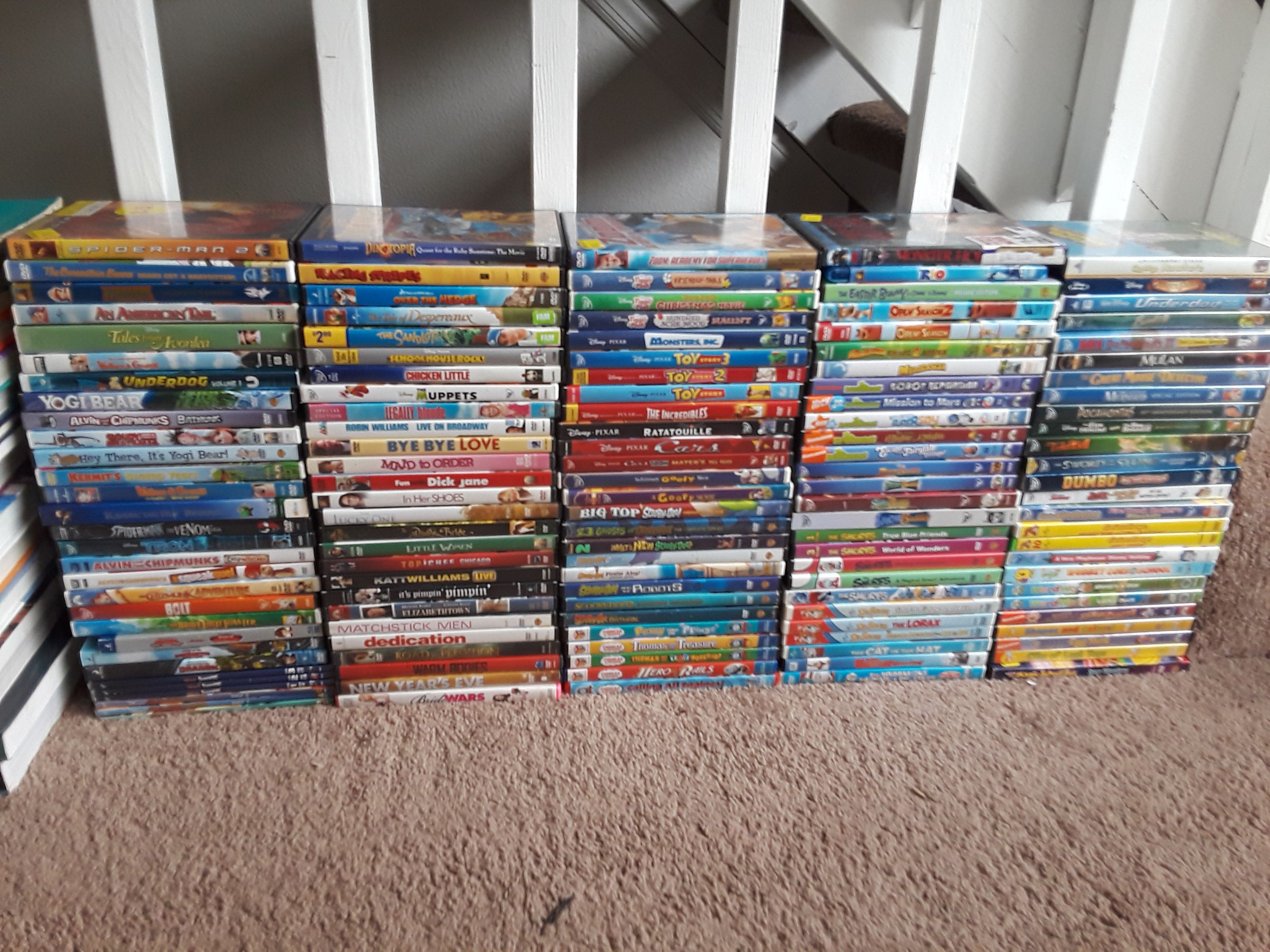 137 Dvds, Disney, pixar, Thomas, Scooby Doo, tigger and pooh, Thomas ...
