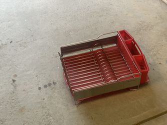 KitchenAid 5 Piece Dish Drying Rack Red and Silver Complete Set Rare ...