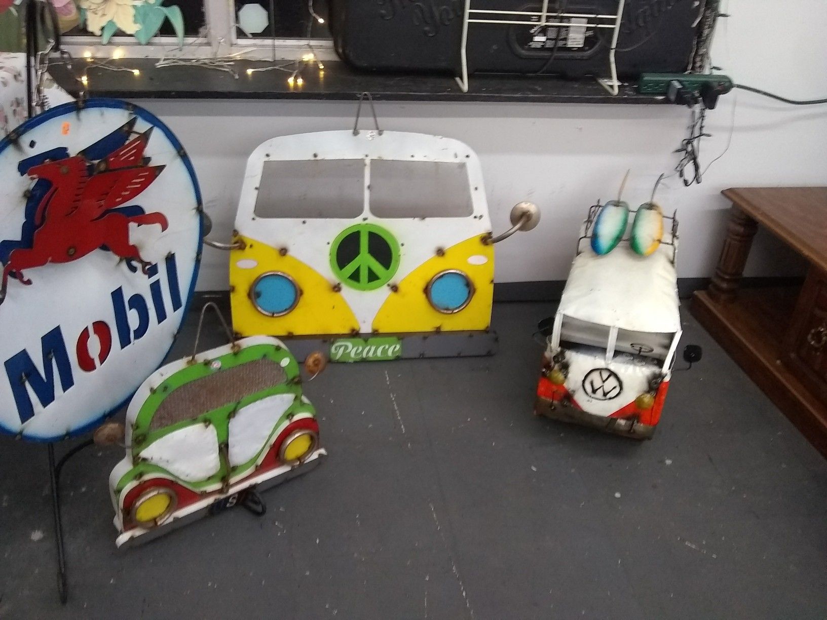 Lot of 3 - Medium Yellow VW Bus Sign, Volkswagen Doodle Bug Sign and ...