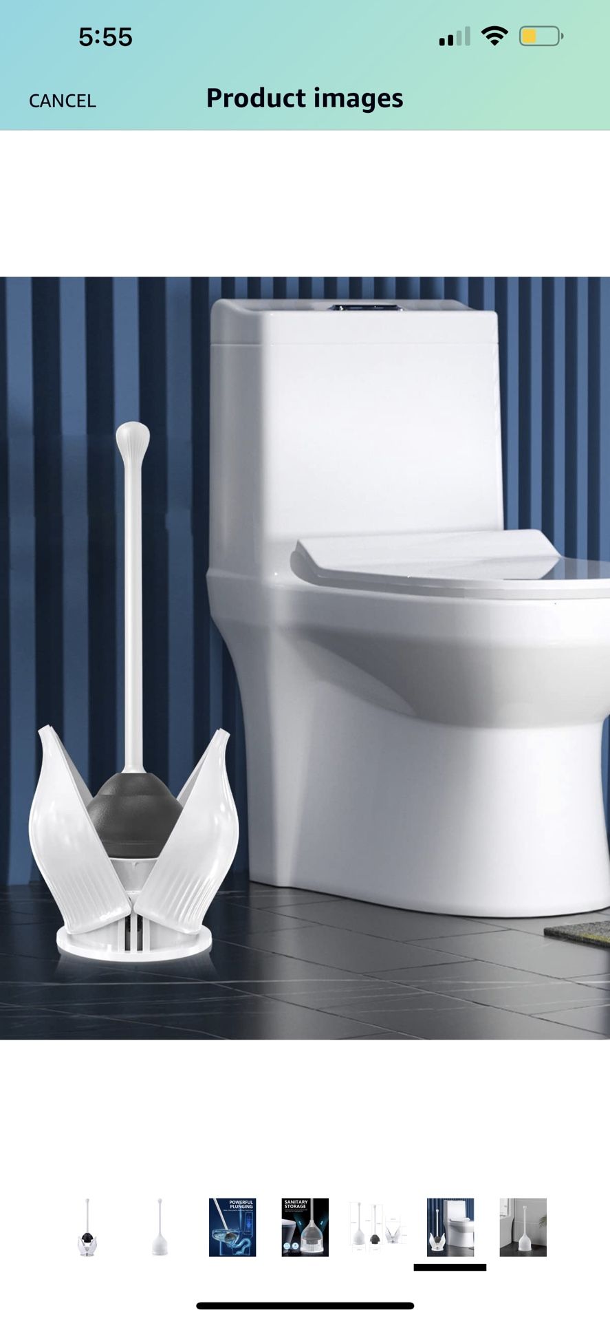 Toilet Plunger with Holder, Long Handle Plungers for Bathroom, Hide ...