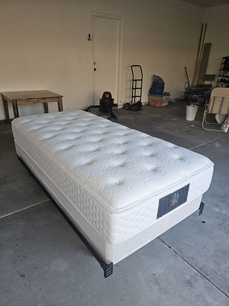Brand New Removable Pillow Top Mattress And Box Spring And Metal Bed ...