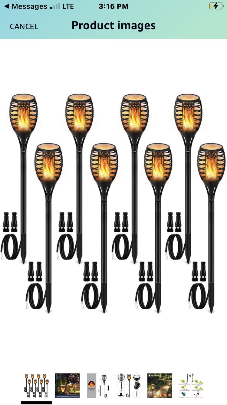 Low Voltage Torch Landscape Lights Wired Flickering Flames Torches ...