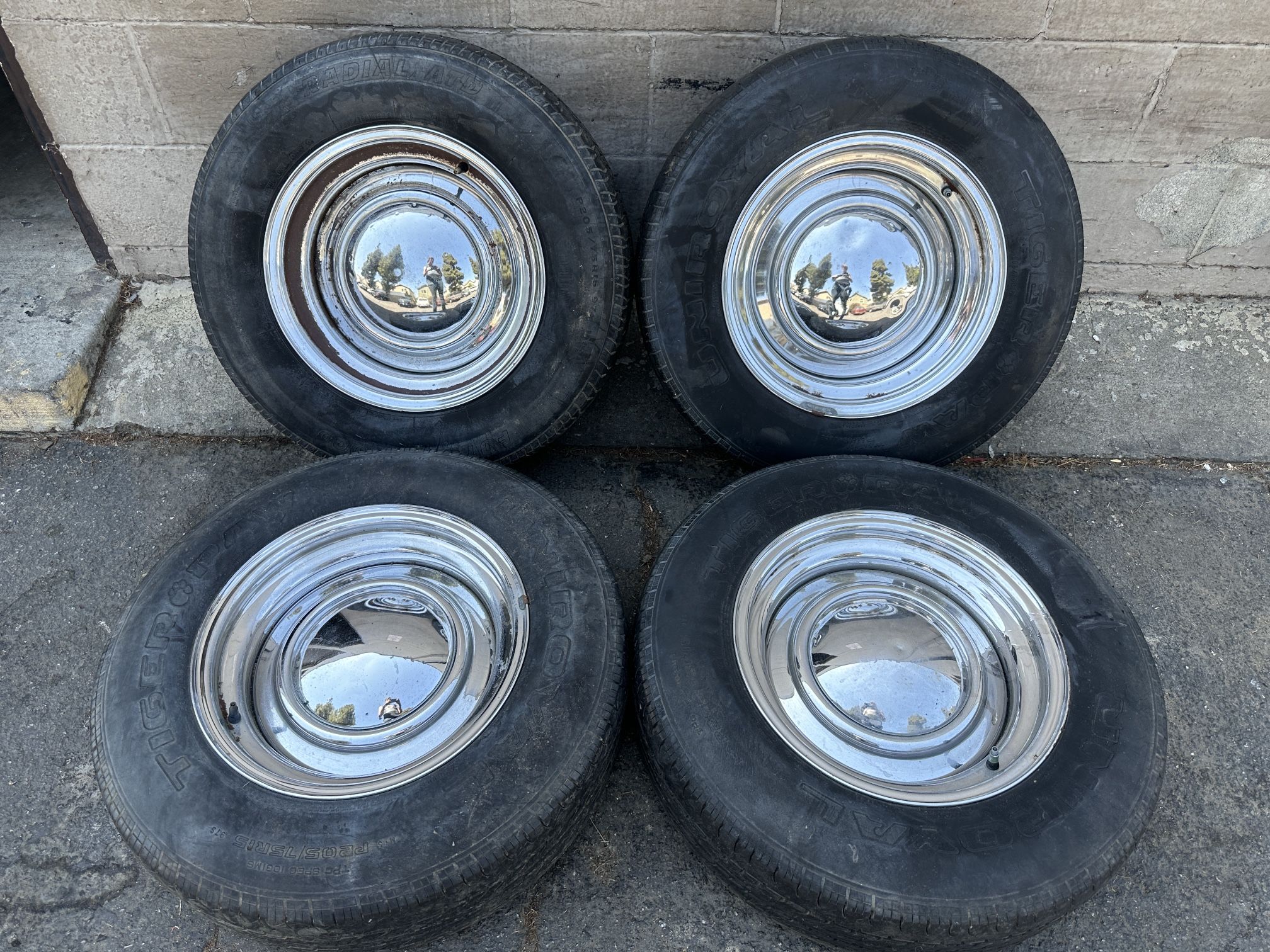 15 inch baby moon rims with old tires. 5 lug classic cars for Sale in ...