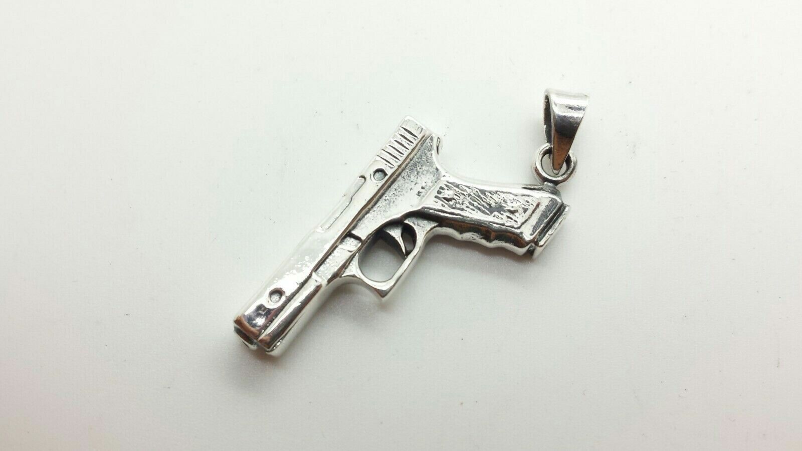 Mens Handgun Glock Sterling Silver 925 Pendant 12g KOI737 for Sale in ...