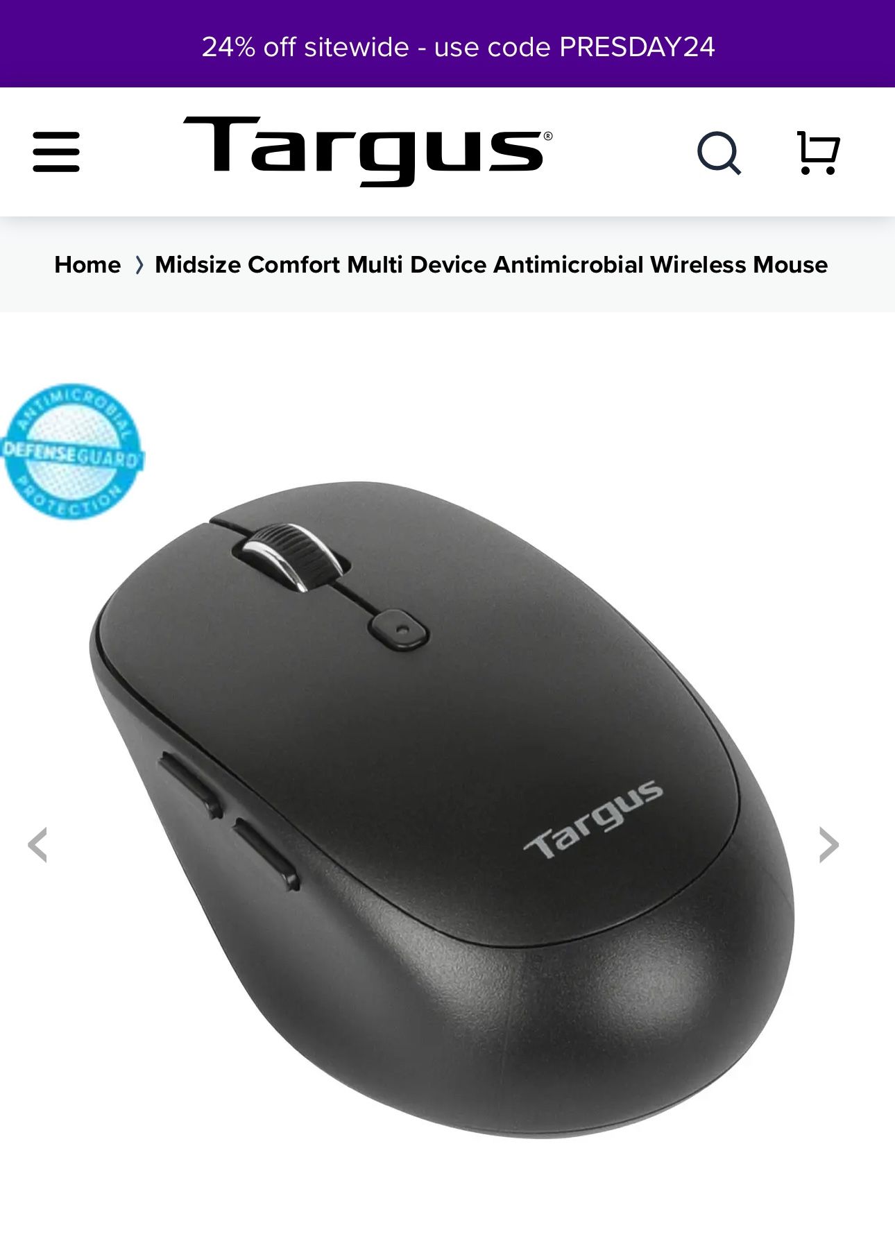 Midsize Comfort Multi-Device Antimicrobial Wireless Mouse MODEL NUMBER ...