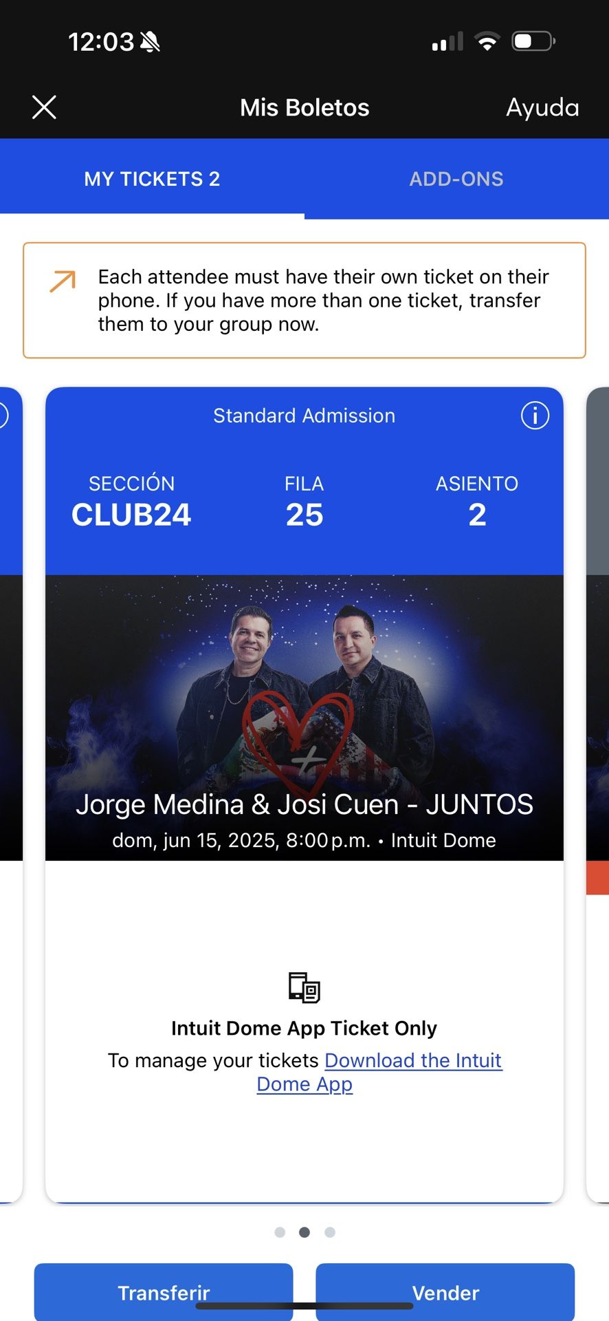 Tickets For Jorge Medina Y José Cuen for Sale in El Monte, CA - OfferUp